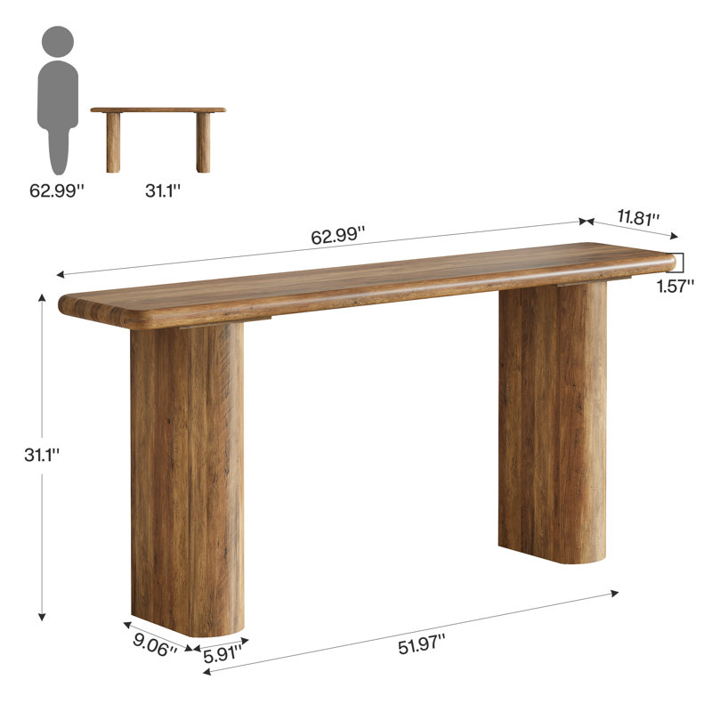 Millwood Pines 63-Inch Long Console Table, Wooden Entryway Table & Reviews | Wayfair